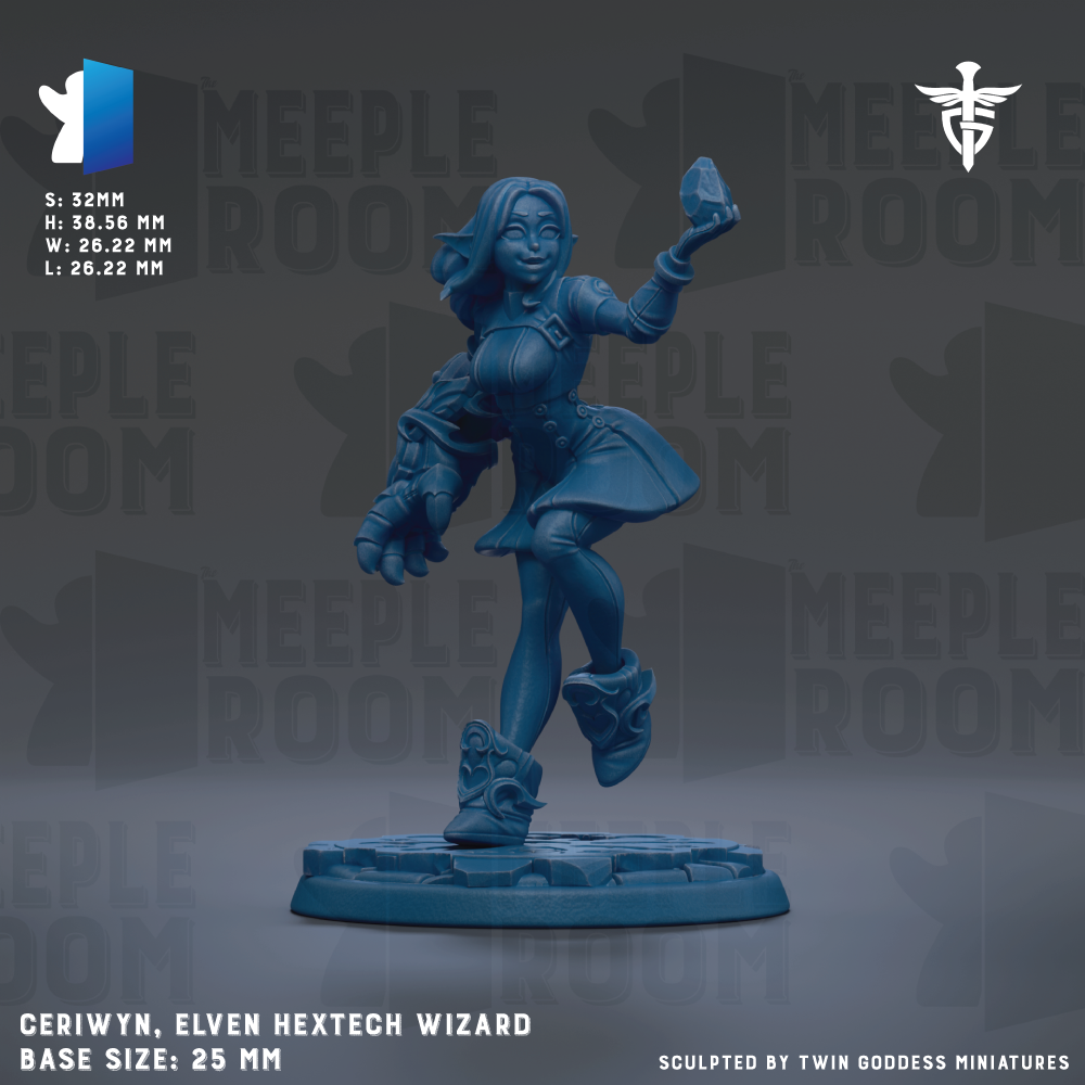 Ceriwyn, Elven Hextech Wizard by Twin Goddess Miniatures | Miniature ...